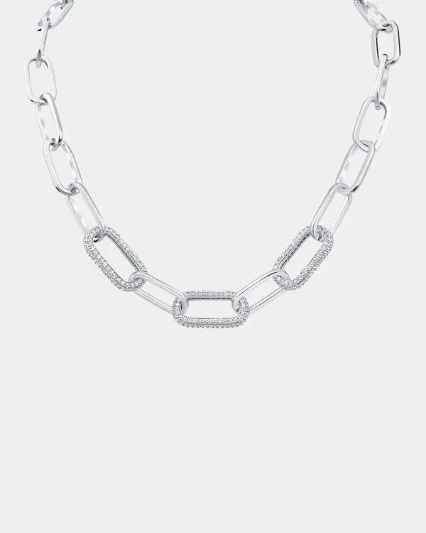 KENNETH JAY LANE Triple Pavé Cubic Zirconia Chain Necklace