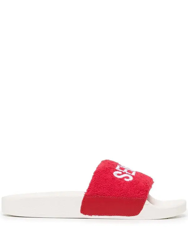 Senso Elly Logo-embroidered Slides - Red