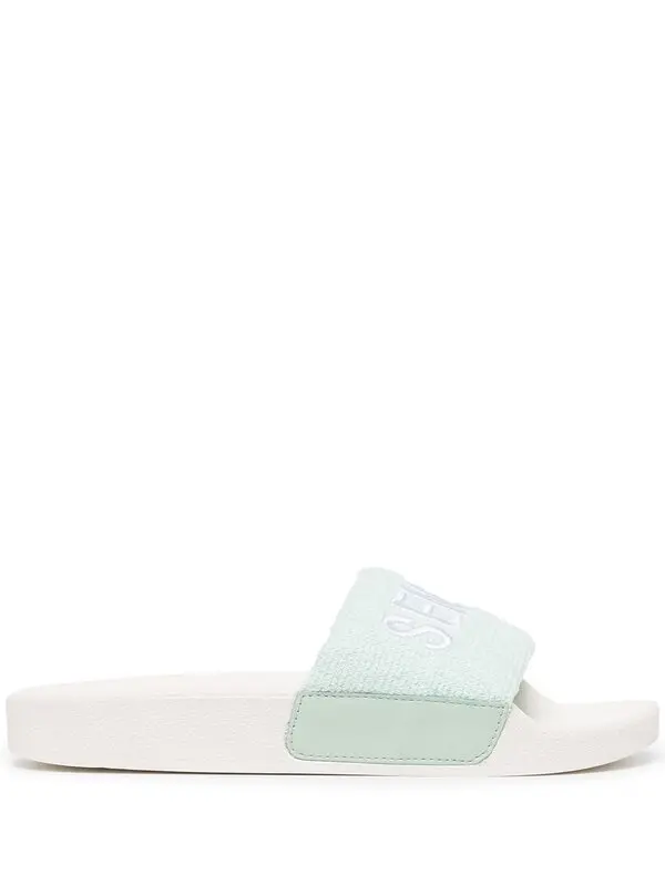 Senso Elly Embroidered-logo Slides - Green