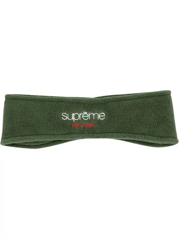 Supreme Logo Headband In Green | Editorialist