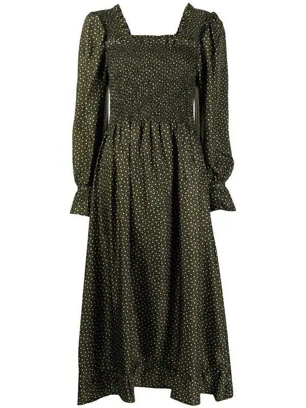Shrimps Elsie Floral-Print Dress - Green | Editorialist