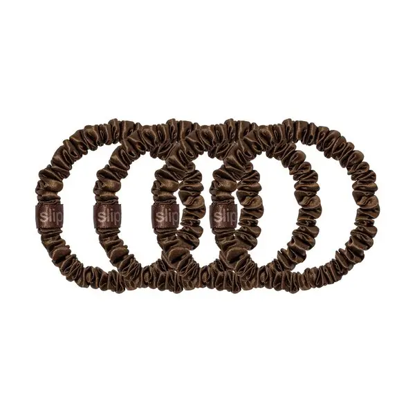 Slip Silk Scrunchies Set Of 4 - Dark Brown