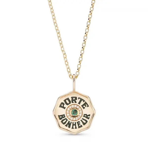 MARLO LAZ Mini Porte Bonheur Necklace - Emerald