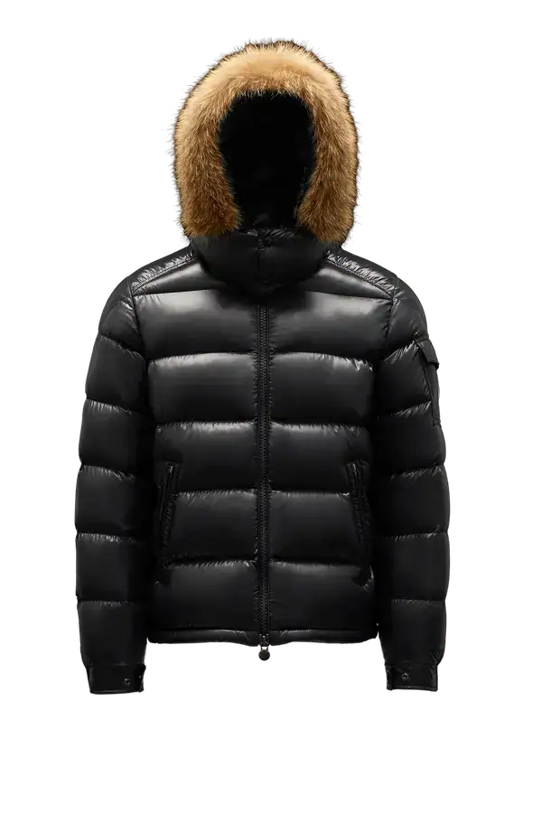 Moncler Men Moncler Maya Fur Short Down Jacket Black Editorialist