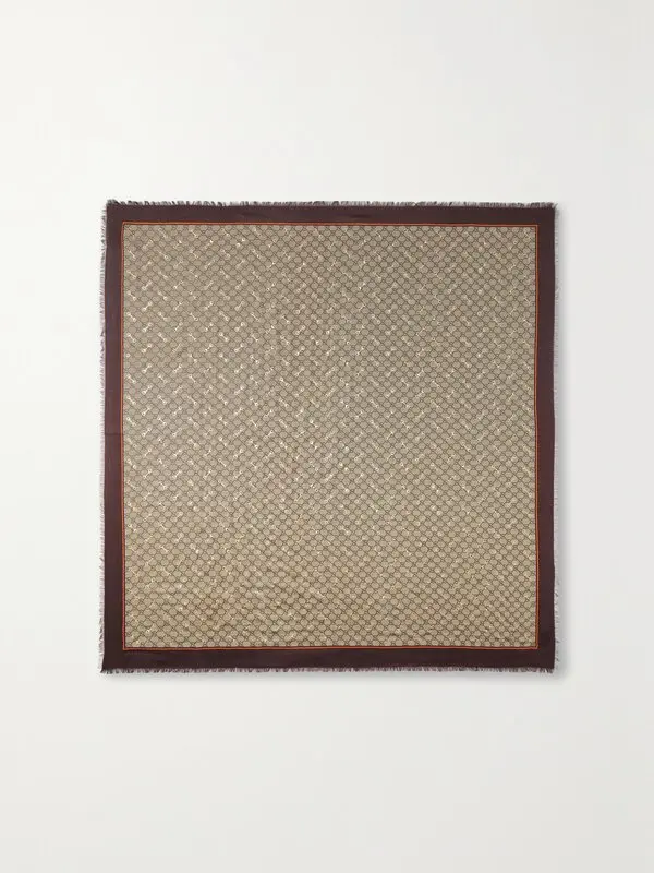 Gucci Metallic Printed Modal And Silk-blend Scarf