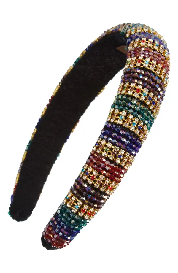 Tasha Beaded Rhinestone Headband - Multi | Editorialist