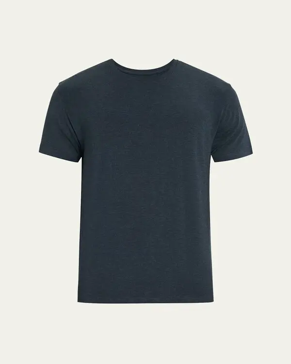 Derek Rose Marl Crewneck Short-sleeve Knit Tee - Charcoal