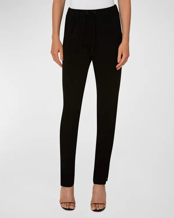 Akris Mike Split-hem Crepe Pants - Black