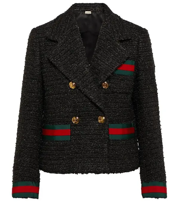 Gucci Double-breasted Tweed Jacket - Multicoloured | Editorialist