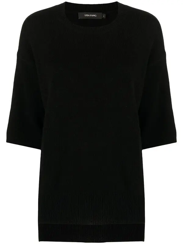LISA YANG Short-sleeve Cashmere Top - Black