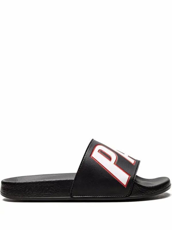 PALACE Logo-patch Rubber Slides - Black