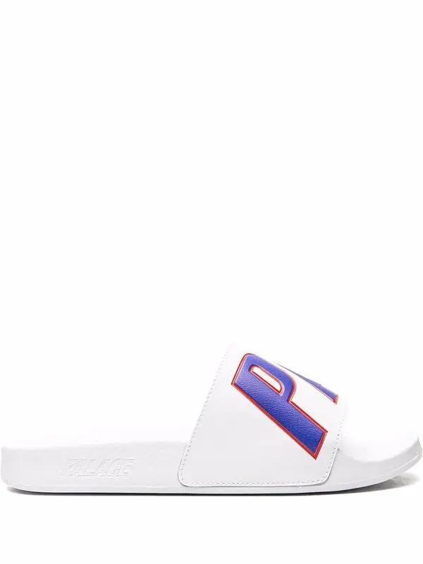 PALACE Logo-print Slides - White