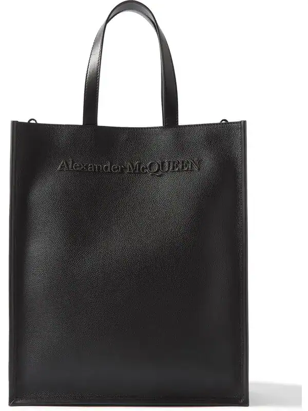 Alexander Mcqueen North South Logo-Embossed Full-Grain Leather