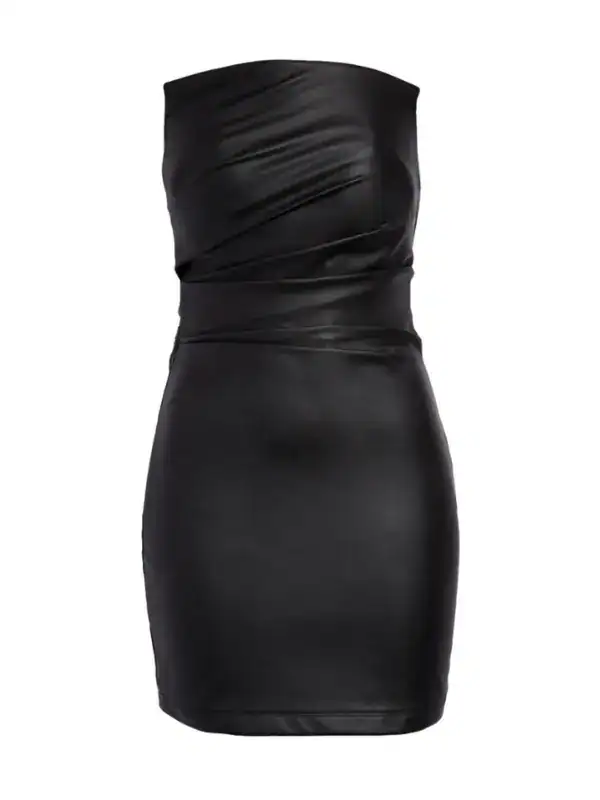 knee length dresses for ladies Roxy Leather Dress – Retrofete main image 1