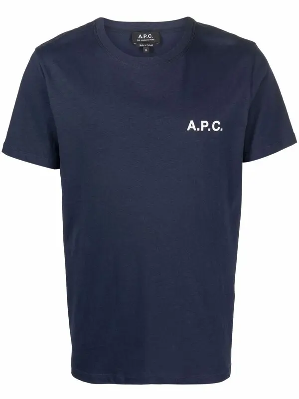 A.p.c. Logo Cotton T-shirt - Blue