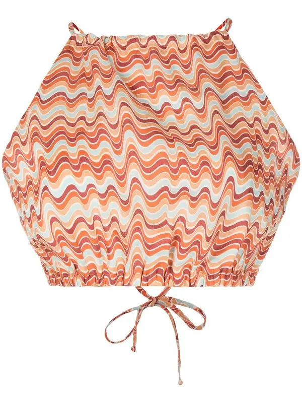 Faithfull The Brand Ottica Vadella-print Linen Top