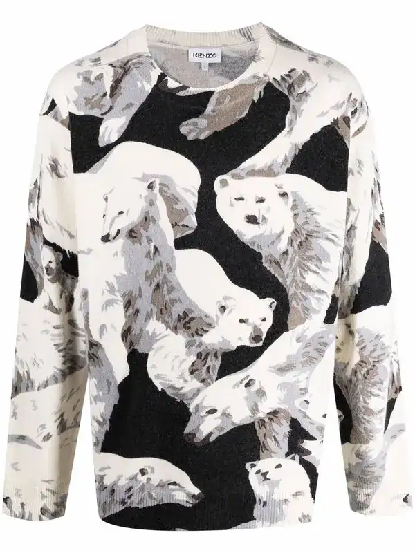 Kenzo Polar Bear Wool-Knit Jumper In Black - 57% Off | Editorialist
