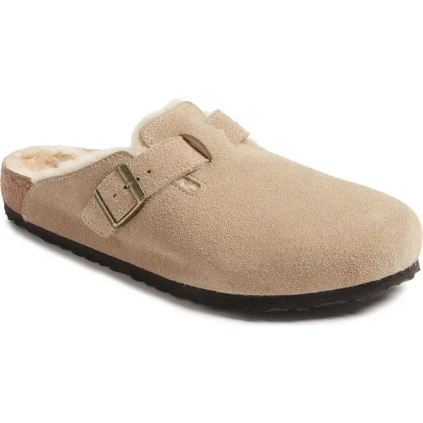 BIRKENSTOCK Boston Shearling Lined Clog - Taupe