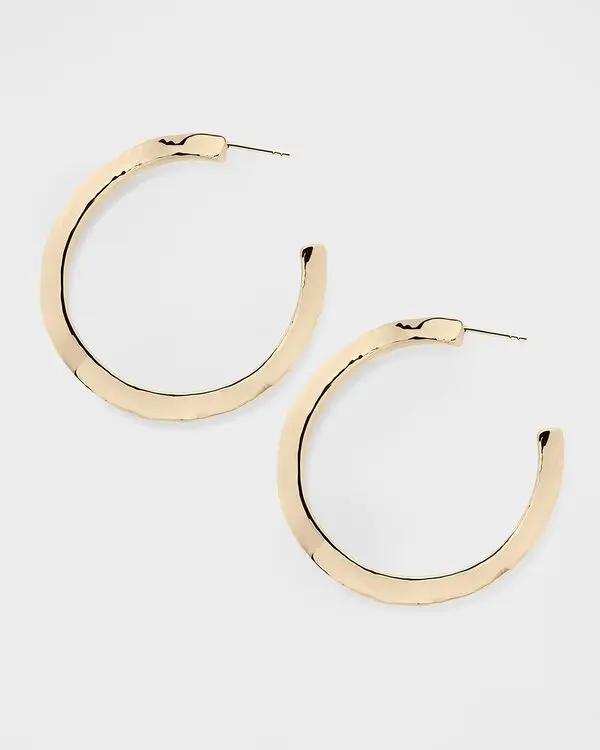 Ippolita 18k Hammered Hoop Earrings