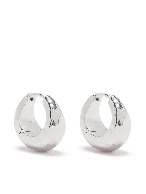 DOWER AND HALL Chunky Tapered Nomad Huggie Hoop Earrings