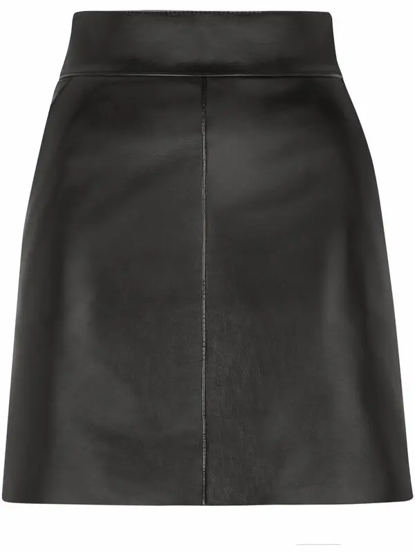 Dolce & Gabbana A-line Leather Miniskirt