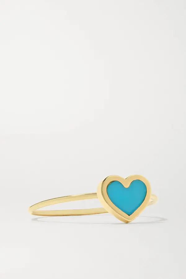 JENNIFER MEYER Heart Turquoise 18-karat Ring