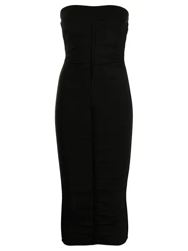 green emerald velvet dress Edgy Shine Metal Eyelet Tube Cowl Mini Dress Black / Medium main image 0
