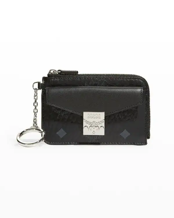 Mcm Patricia Mini Visetos Card Case Key Pouch Black Editorialist