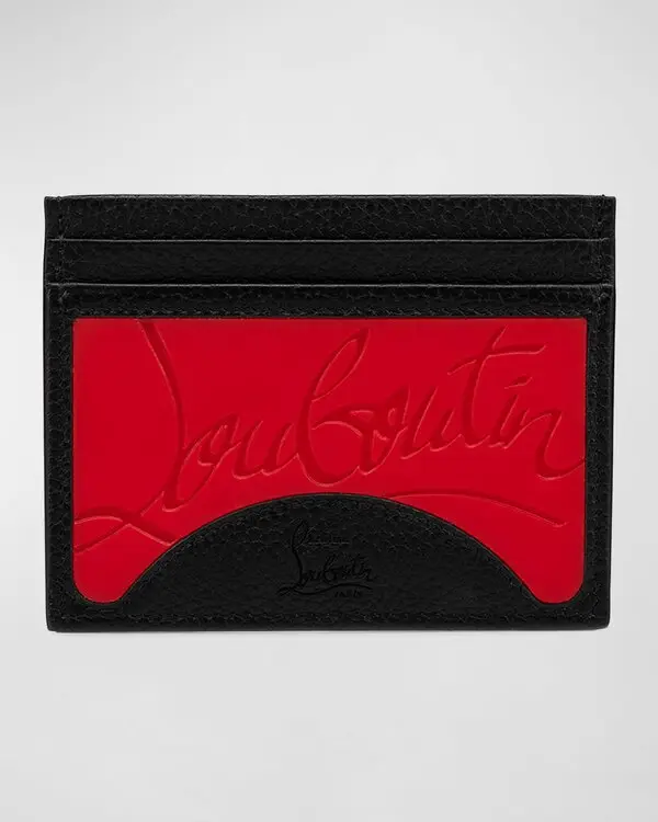 CHRISTIAN LOUBOUTIN Kios Red Sole Empire Card Case - Black