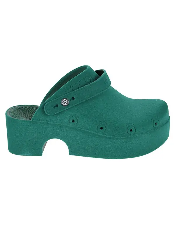 XOCOI Slingback Low Sandals - Emerald | Editorialist