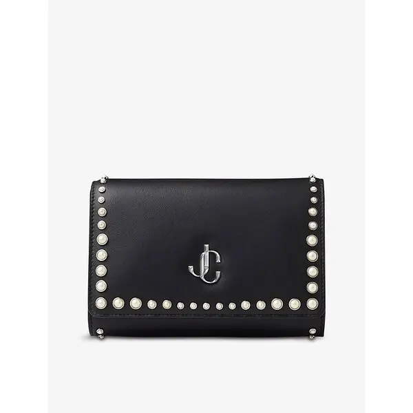 Jimmy Choo Black Varenne Leather And Pearl Clutch Bag One-Color