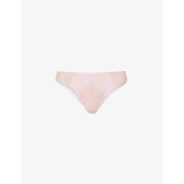 DORA LARSEN Light Pastel Pink Nora Low-rise Mesh Briefs - One-color ...
