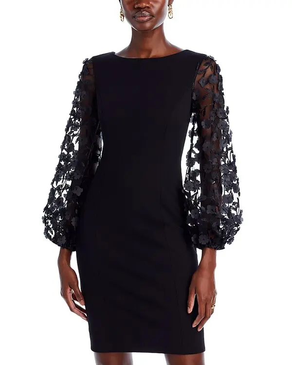Eliza J Balloon Sleeve Sheath Dress In Black - 40% Off | Editorialist