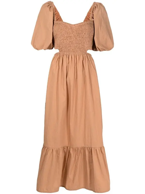 magnolia midi dress Women's Print Built-in-Bra Midi Dress - Cream Large | Women's Online Boutique | Boho Chic Style