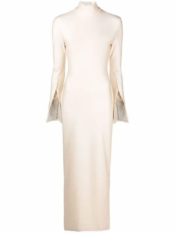 alexander wang maxi dress Zippered Sleeve Maxi Dress in Jersey in BLACK
