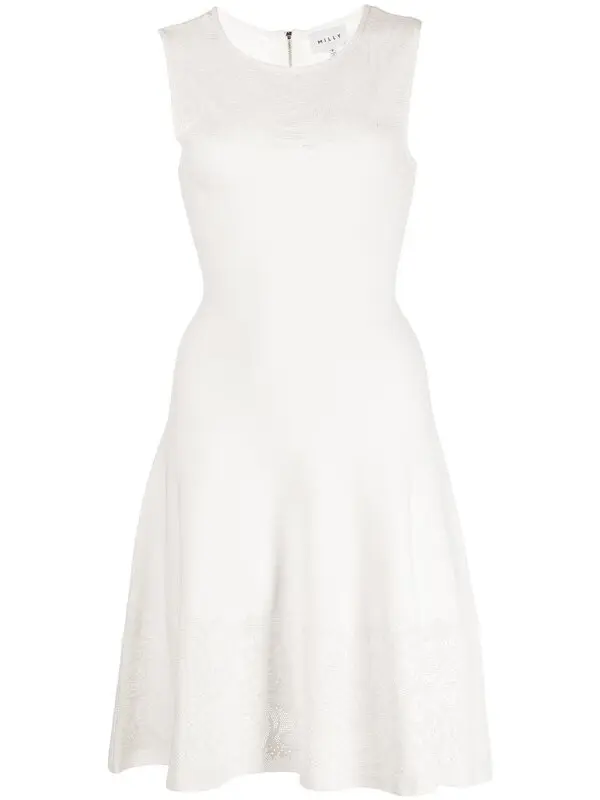 navy blue dress for baby girl Milly Asymmetric Linen-Blend Midi-Dress in White main image 1