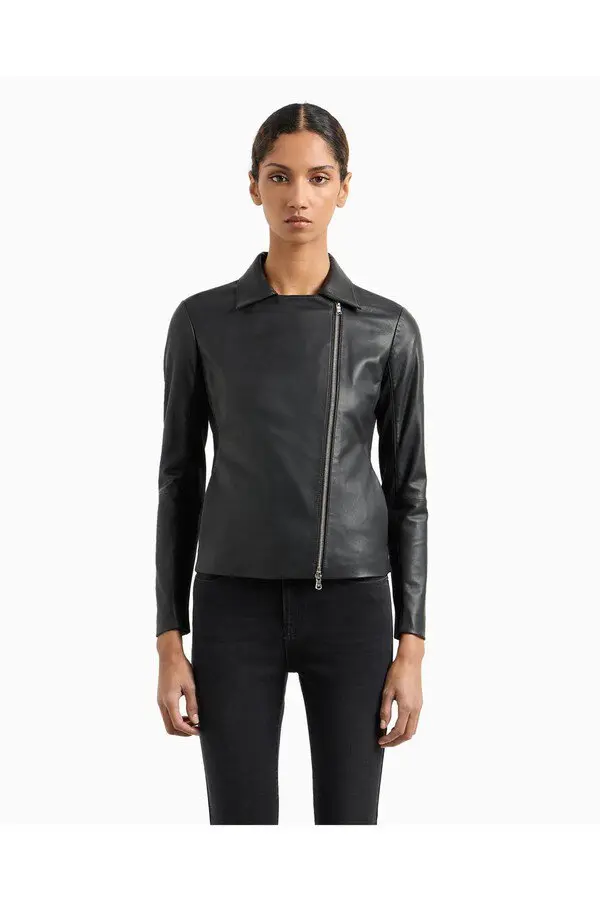 Emporio Armani Nappa Lambskin Jacket - Black