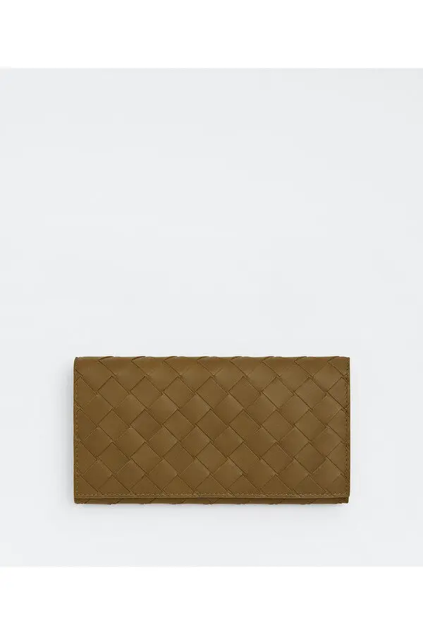 Bottega Veneta Long Wallet With Coin Purse - Brown | Editorialist