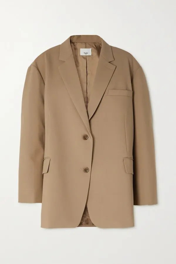 THE FRANKIE SHOP Bea Crepe Blazer - Brown
