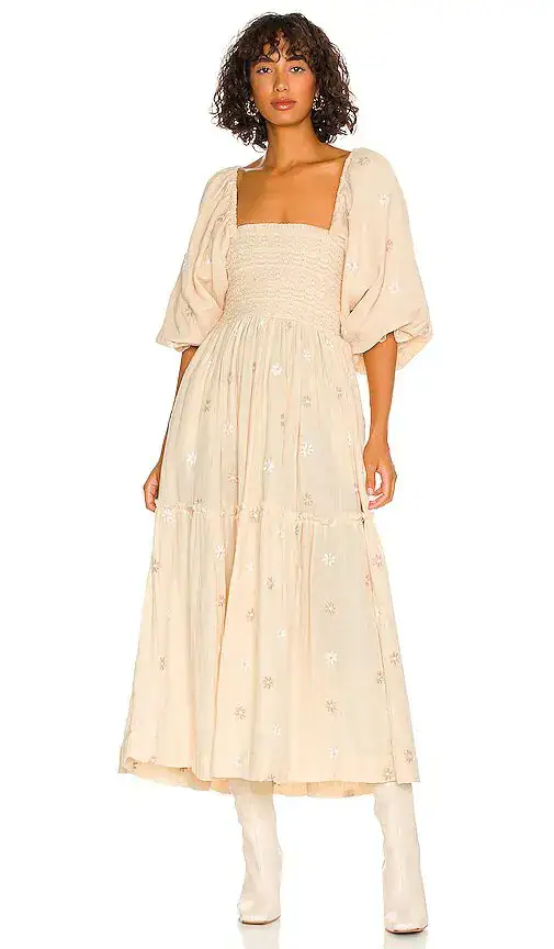 dahlia embroidered maxi dress xl Dahlia Maxi Dress Yellow Multi / L