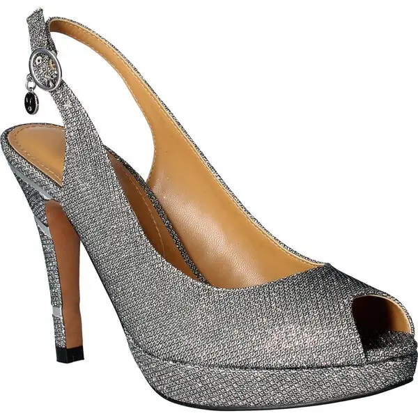 J. Reneé Onille Peep Toe Pumps - Pewter