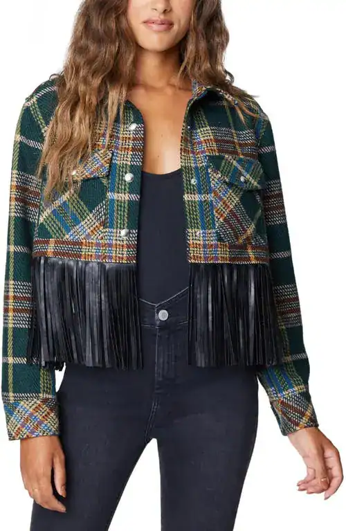 Blanknyc Plaid Crop Shacket In Day Break 70% Off Editorialist