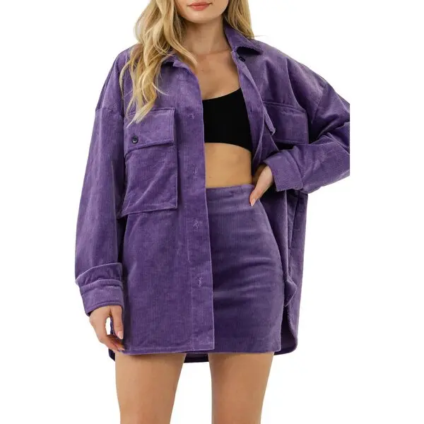 GREY LAB Corduroy Oversized Jacket - Purple