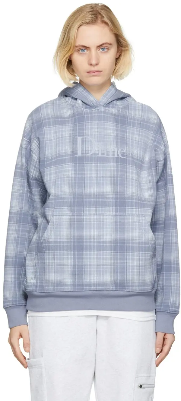 Dime Plaid Classic Hoodie In Blue - 41% Off | Editorialist 