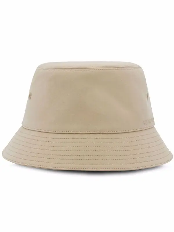 Burberry Embroidered Logo Bucket Hat - Neutrals
