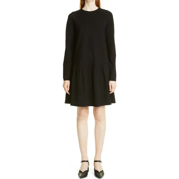 Max Mara Long Sleeve Milano Knit Drop Waist Dress In Nero - 65% Off |  Editorialist