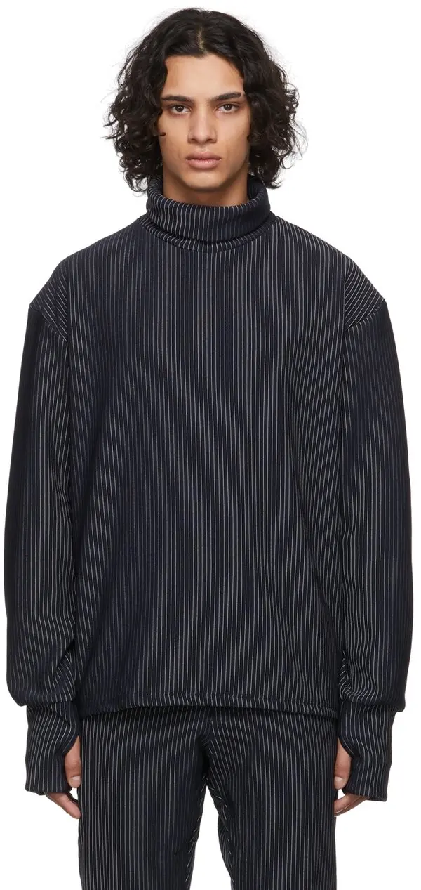 Buy LABRUM Navy Pinstripe Turtleneck - Navypin At 75% Off | Editorialist