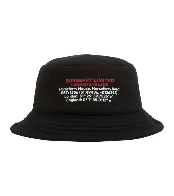 Burberry Logo Cotton Jersey Bucket Hat - Black | Editorialist display picture 1