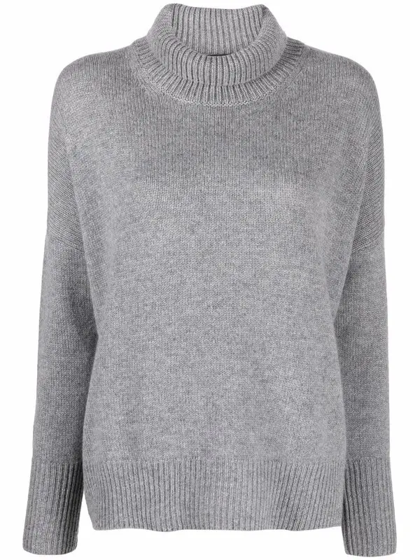 LISA YANG Heidi Knitted Roll-neck Jumper - Grey