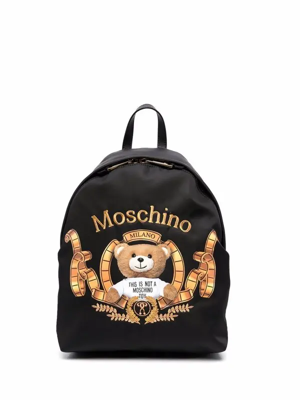 Moschino Teddy Bear Graphic Backpack In Black - 49% Off  display picture 1